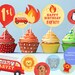 Fire Truck Tags & Toppers Set EDITABLE Template Fire Engine - Etsy
