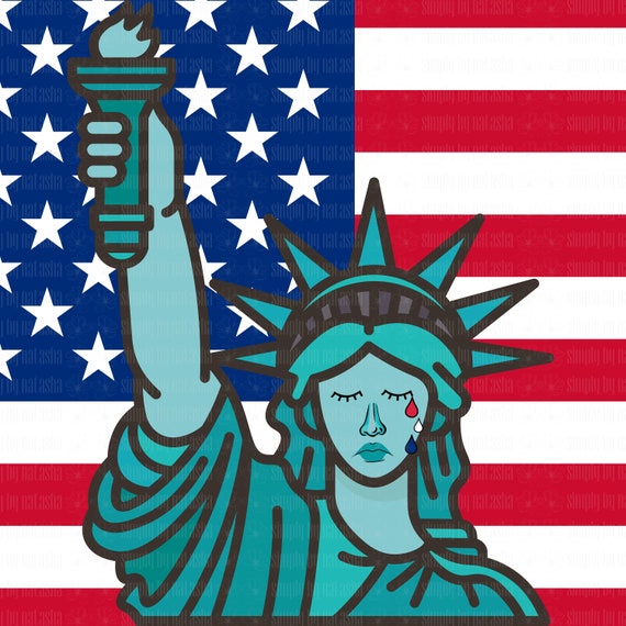 Weeping Liberty American Flag Statue of Liberty Crying - Etsy