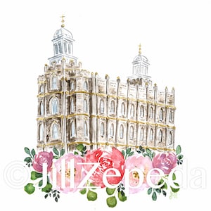 Logan, Utah Temple Watercolor, LDS Temple Watercolor (logan, Utah) - Etsy