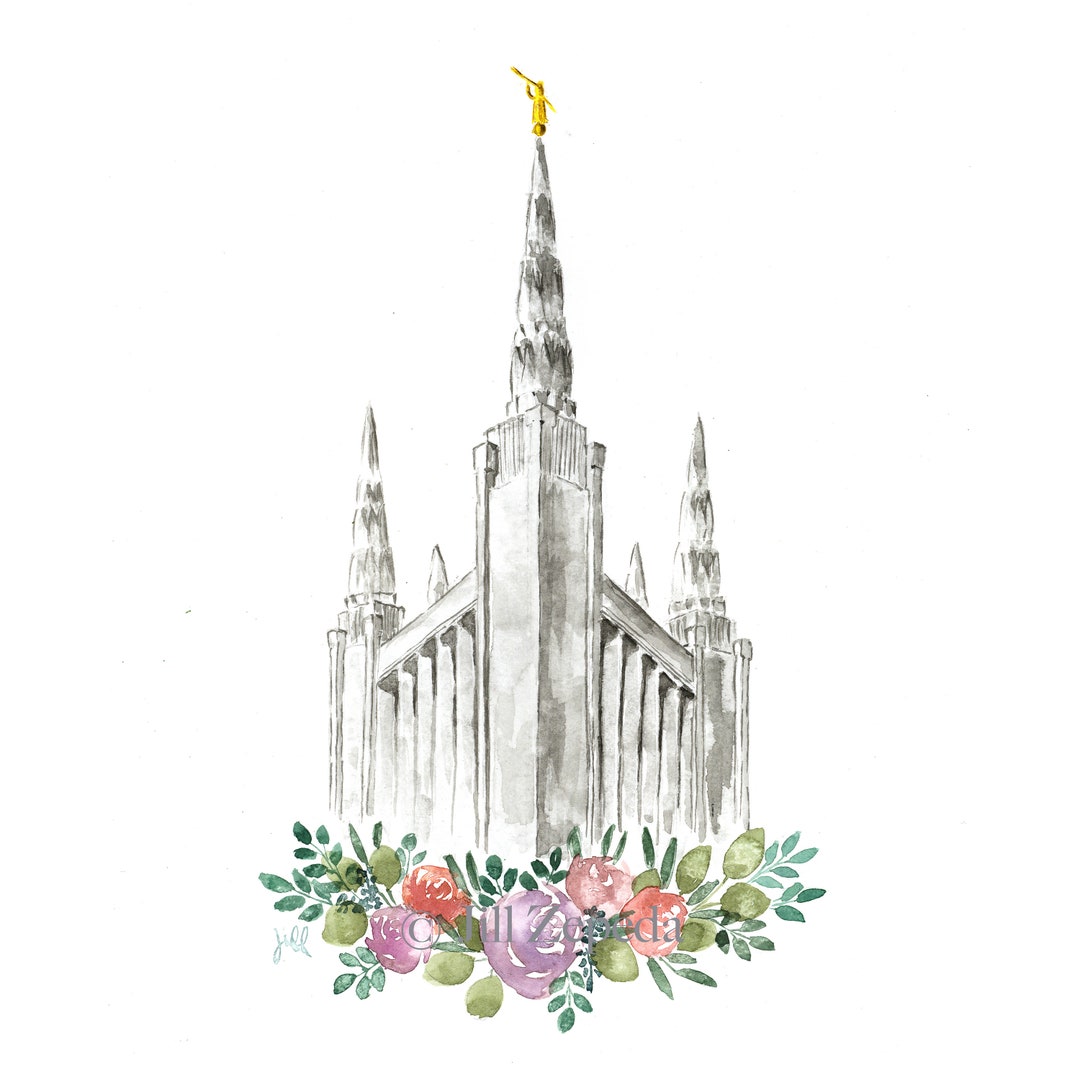 Portland Oregon, LDS Temple Watercolor Print DIGITAL DOWNLOAD - Etsy