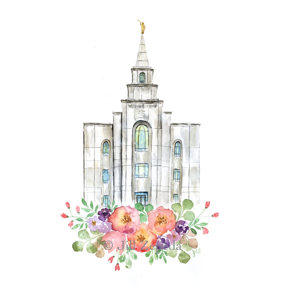 Kansas City LDS Temple Watercolor Print DIGITAL DOWNLOAD - Etsy
