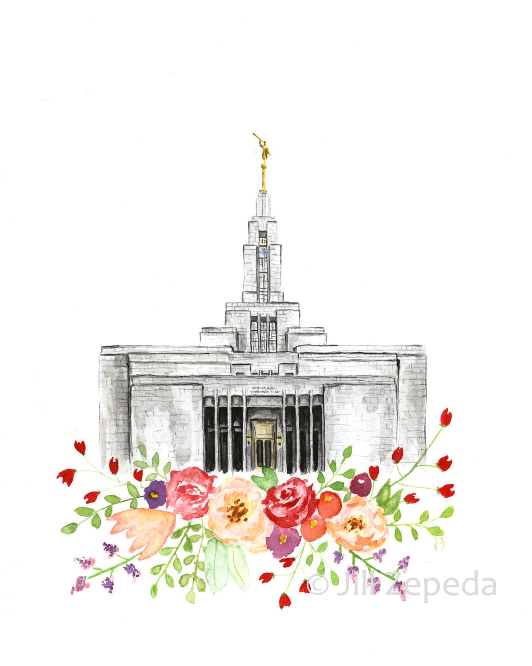 LDS Temple Watercolor (draper), Draper Temple - Etsy