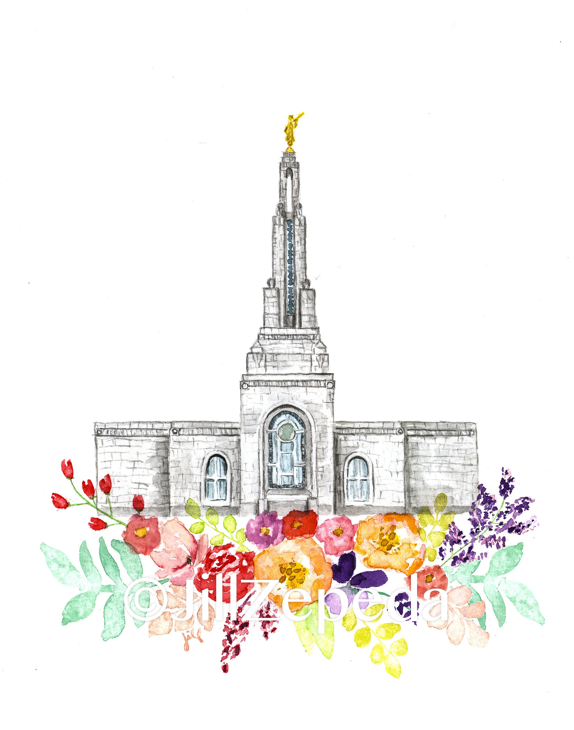 LDS Temple Watercolor (redlands), Redlands California Temple - Etsy