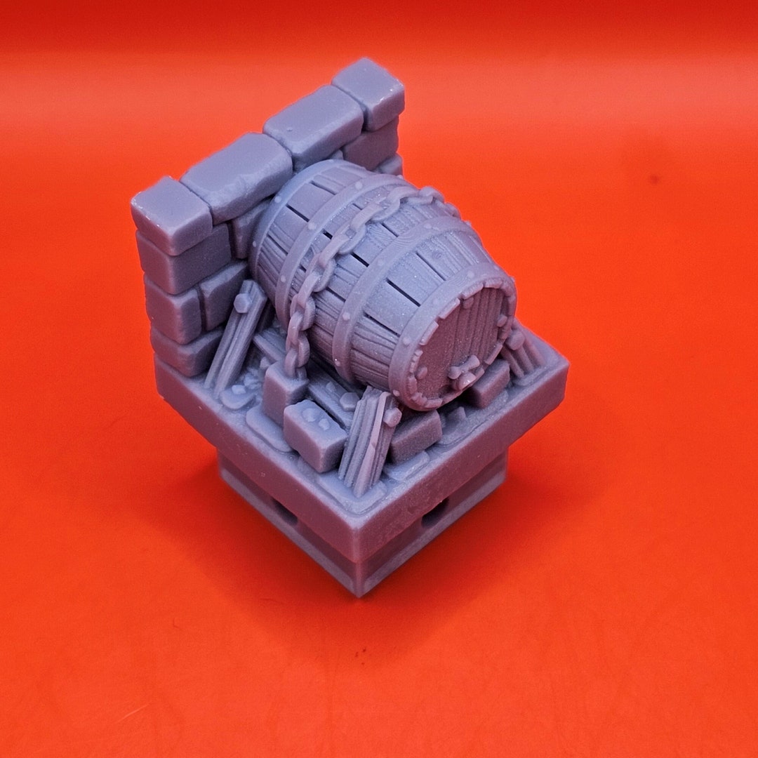 FREE GRIDS Dungeon Block: Wall Barrel - Etsy