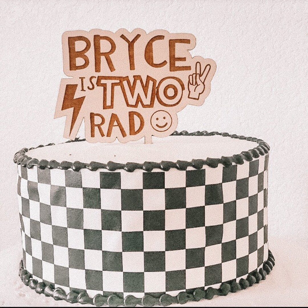 Two Rad / Wood Cake Topper / Rad Kid Collection - Etsy