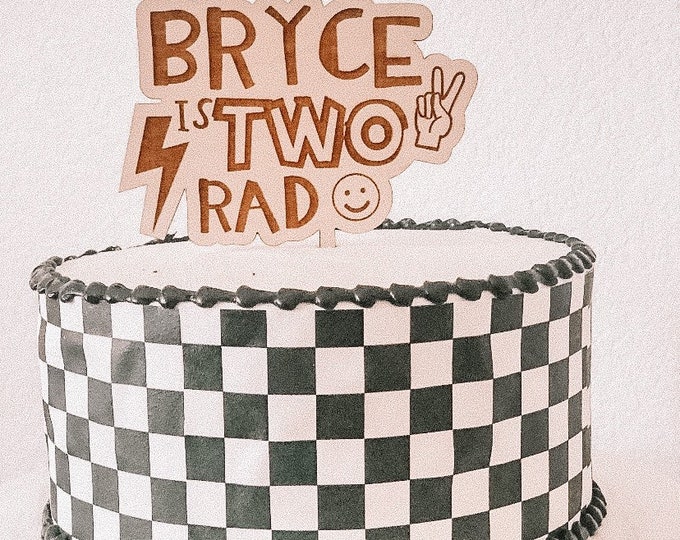 Two Rad / Wood Cake Topper / Rad Kid Collection - Etsy