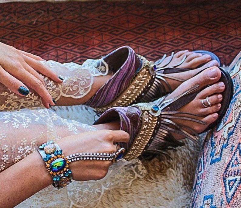 Boho Sandals Bohemian Gypsy Festival Luxury Style Mipurpura Sandals ...