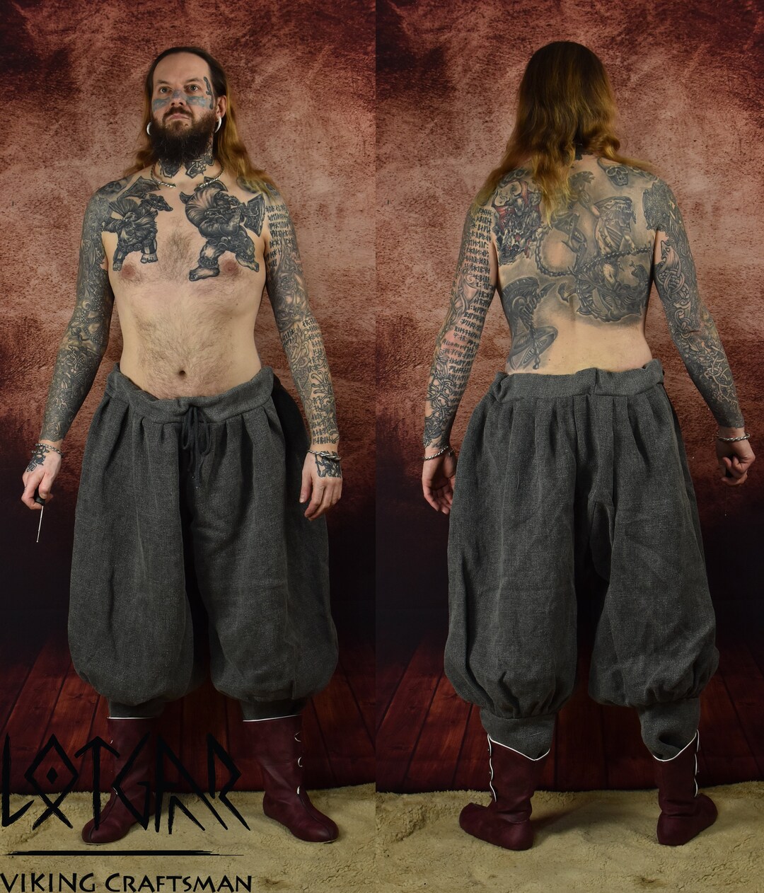 Linen Viking Trousers, Baggy Pants, Baggy Trousers, Viking Baggy Pants ...