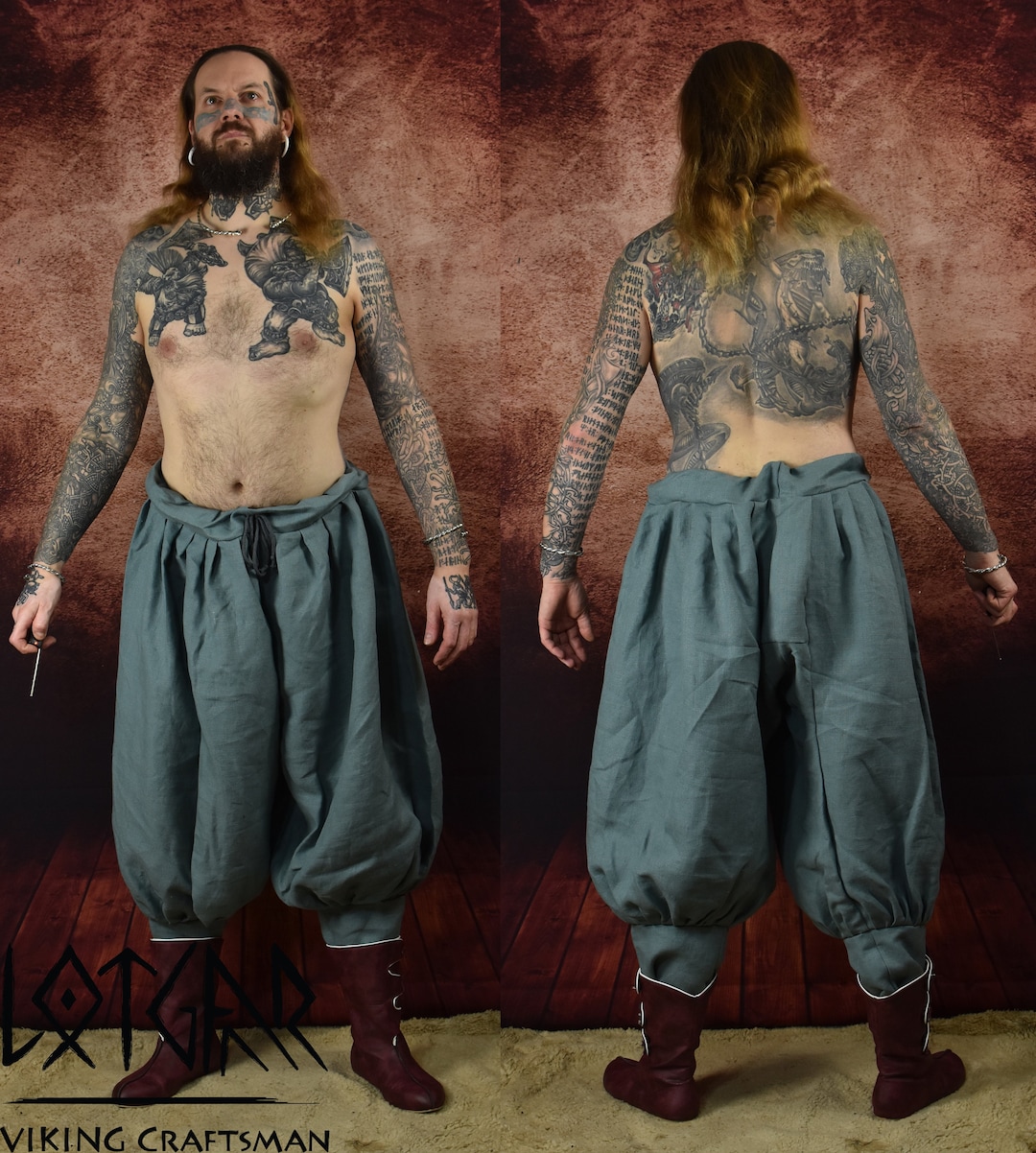 Linen Viking Trousers, Baggy Pants, Baggy Trousers, Viking Baggy Pants ...