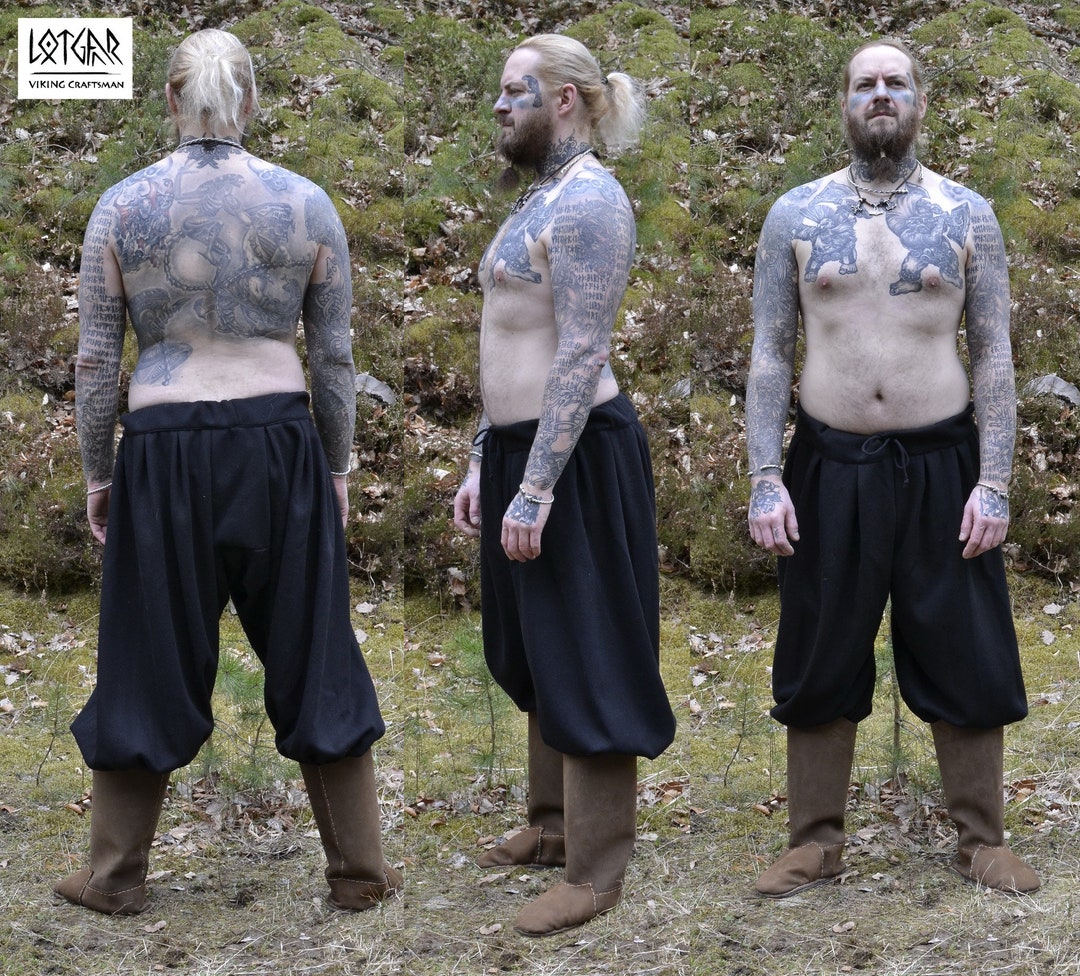 Black Wool Viking Baggy Hedeby Pants - Etsy