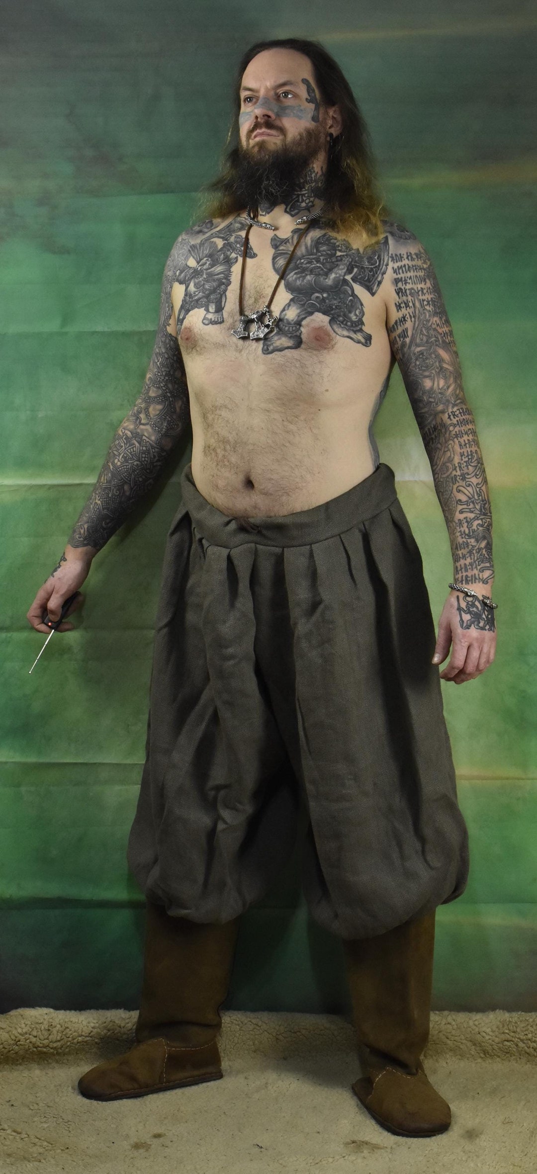 Linen Viking Trousers, Baggy Pants, Baggy Trousers, Viking Baggy Pants ...