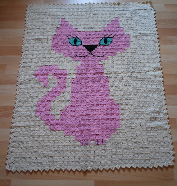 Crochet Wool Cat Blanket Soft Warm Rug Gift for Child Kids - Etsy