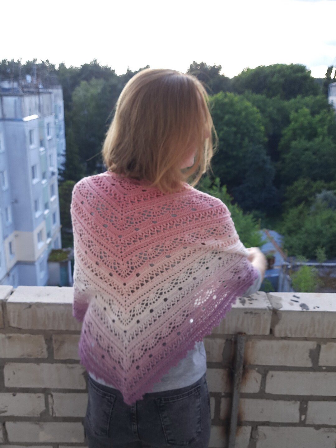 Triangle Crochet Small Shawl, Summer Lace Shawl, Gift for Her, Mother's ...