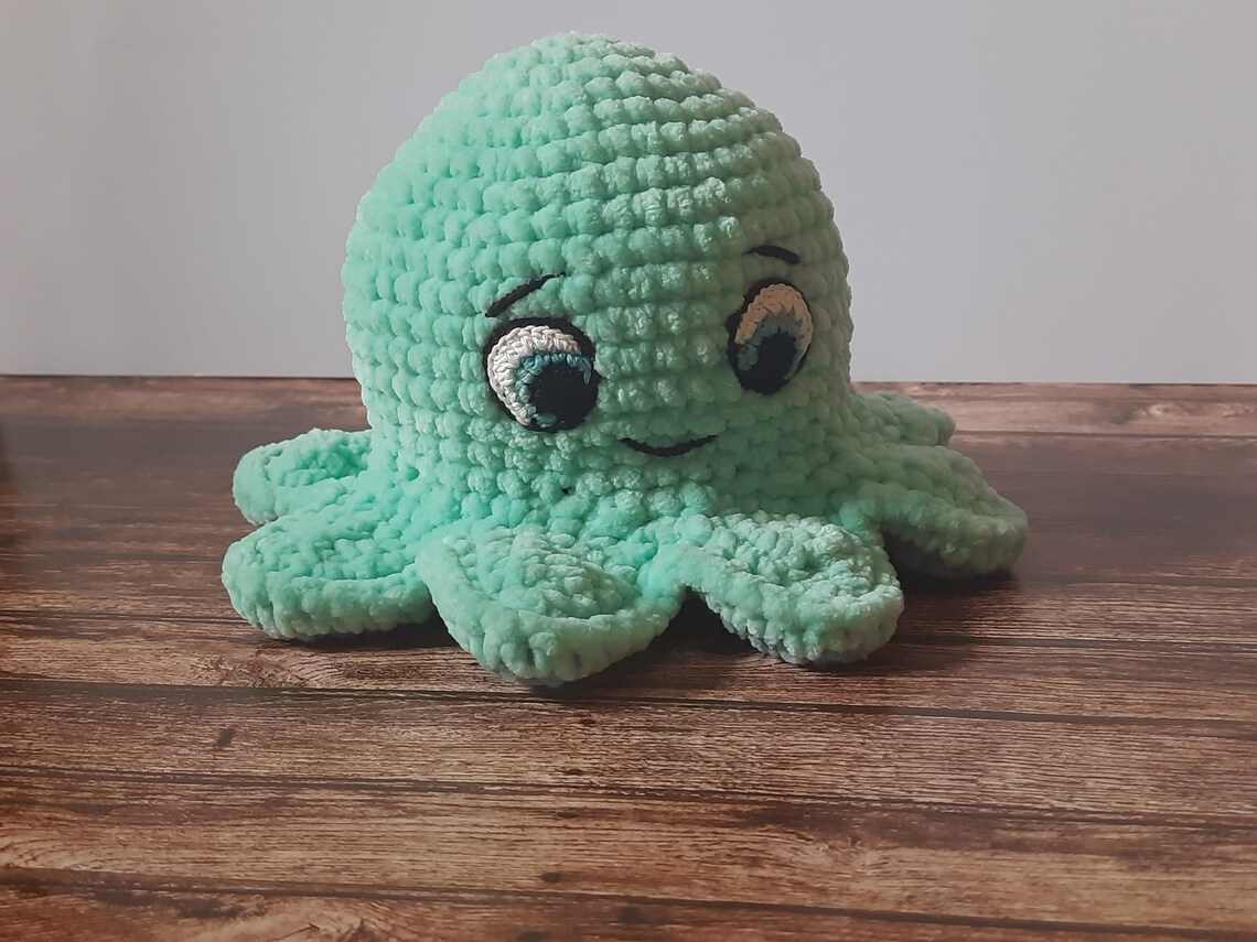 Small Crochet Plush Reversible Octopus Toy, Amigurumi Toy, Gift for ...