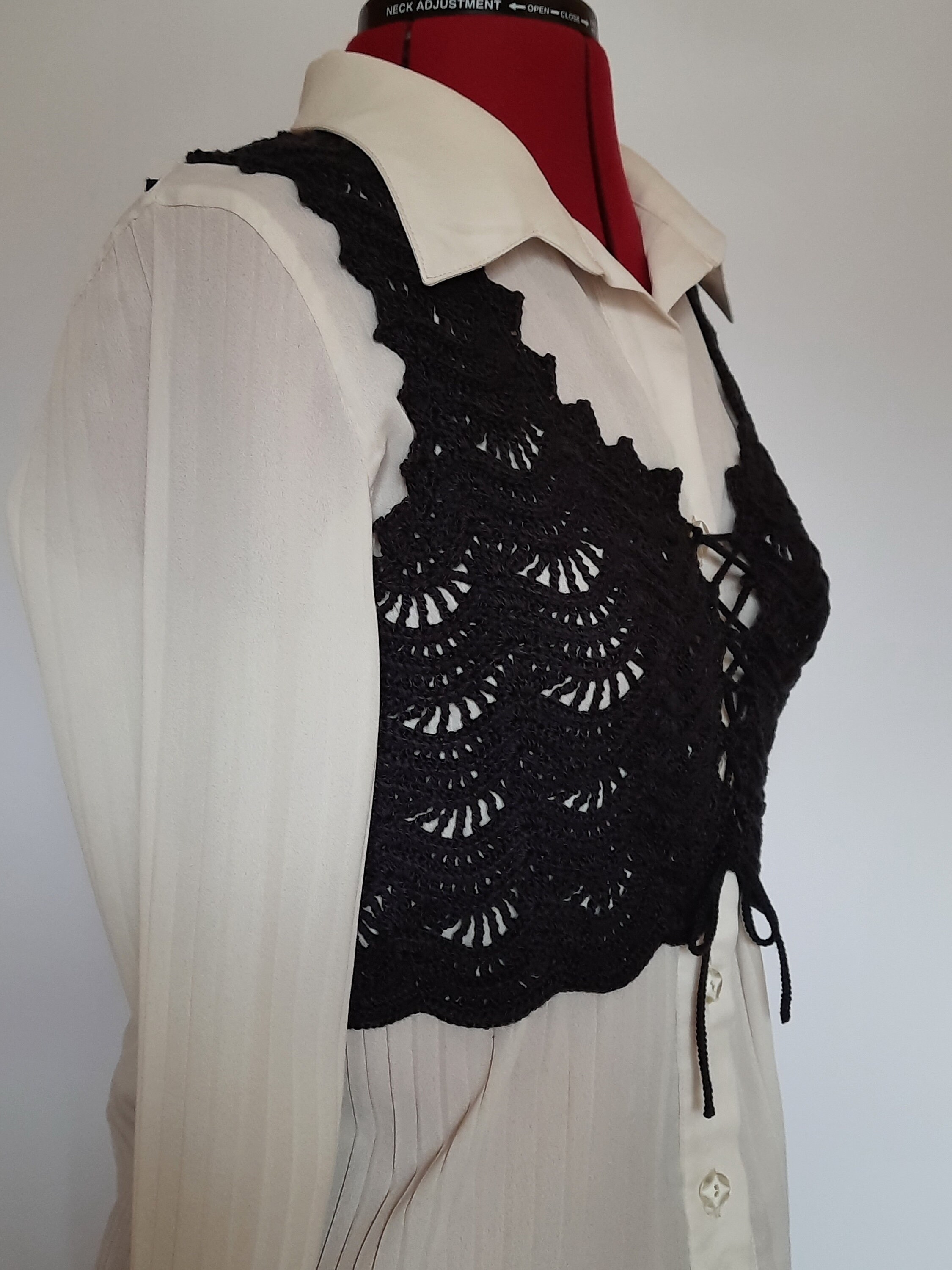 Crochet Lace Black Vest, Summer Lace Top - Etsy
