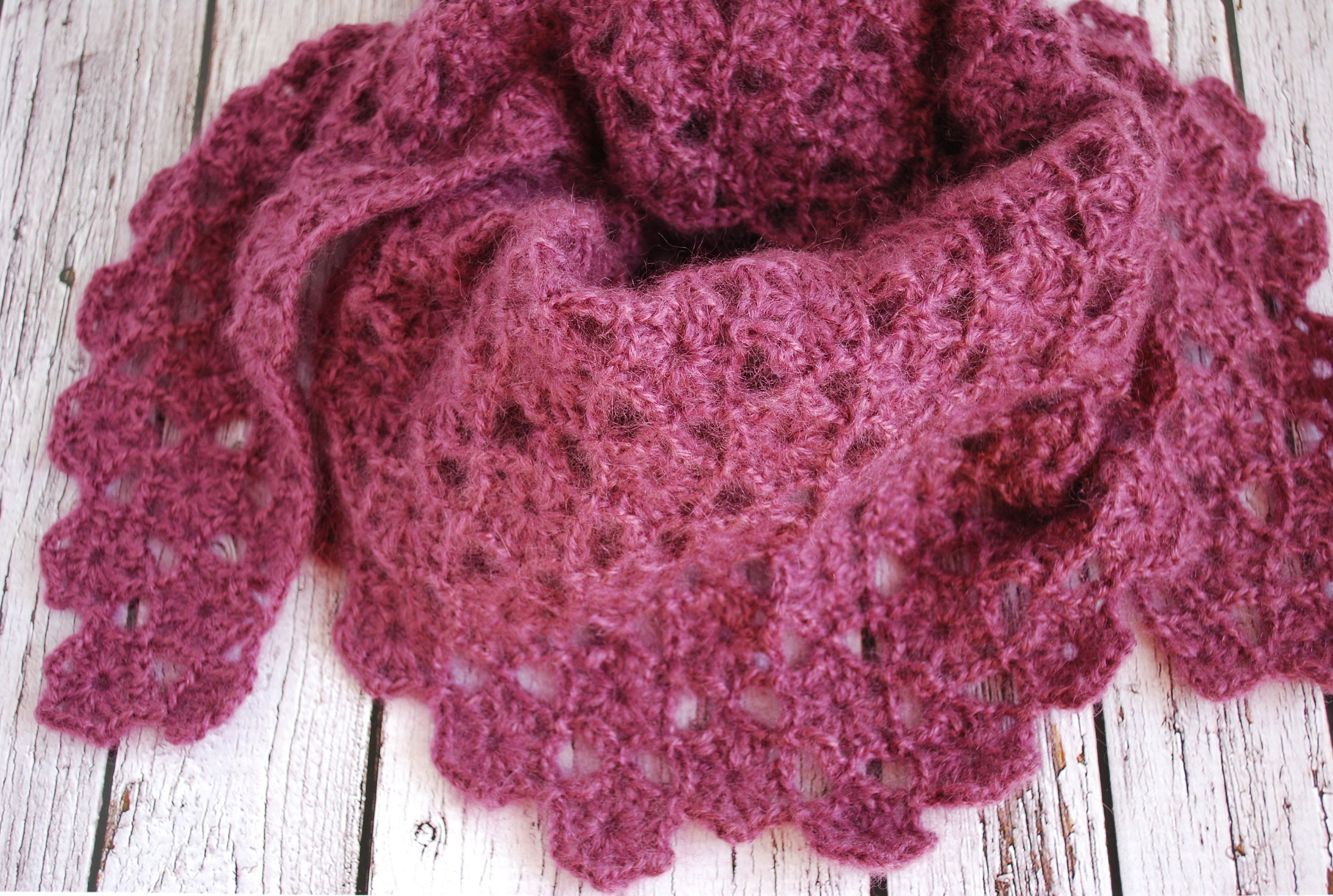 Crocheted Small Plum Lace Shawl, Plum Mohair Wrap, Triangle Baktus - Etsy