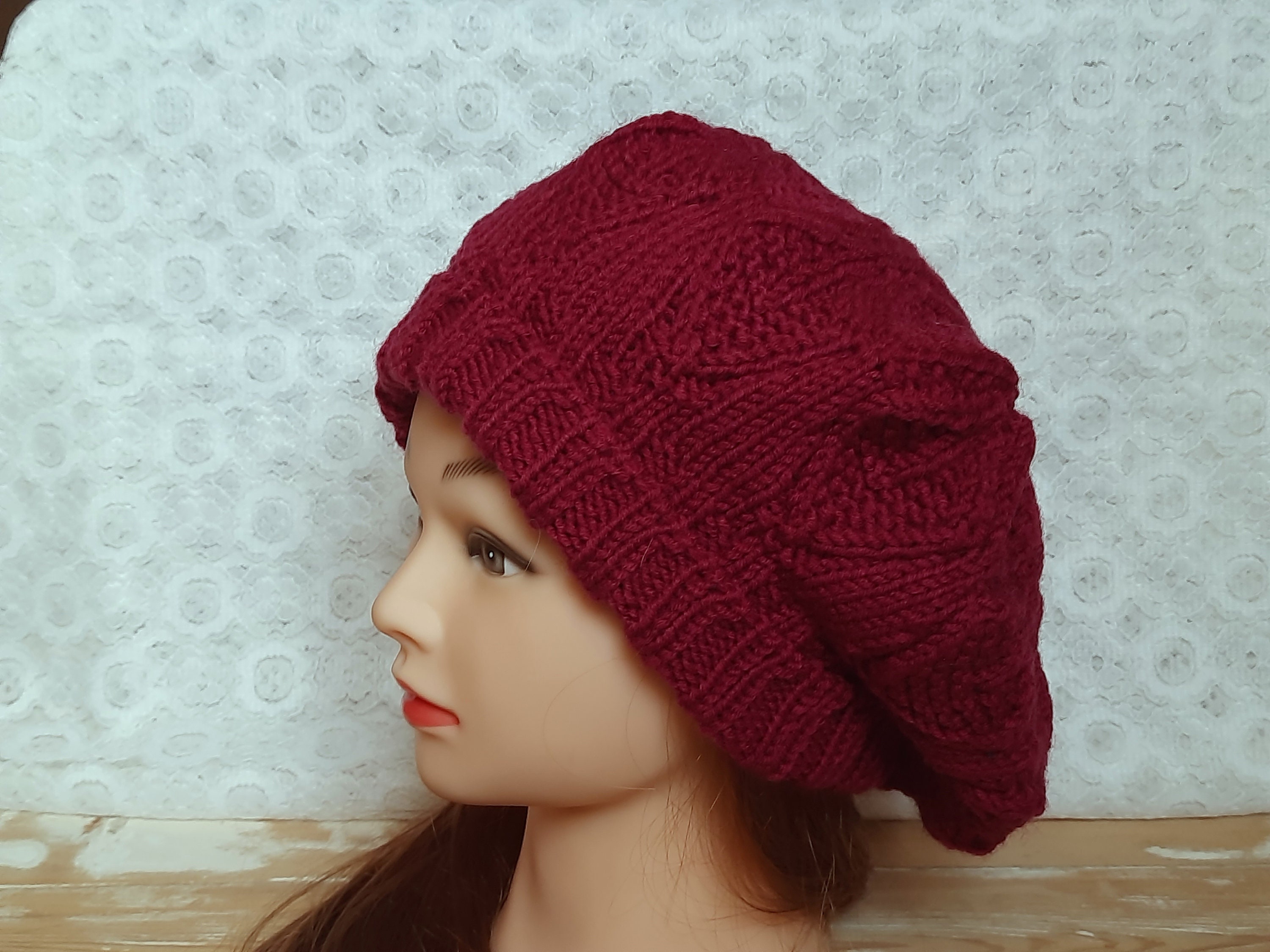 Knitted Warm Beret Hat, Handmade Beret - Etsy