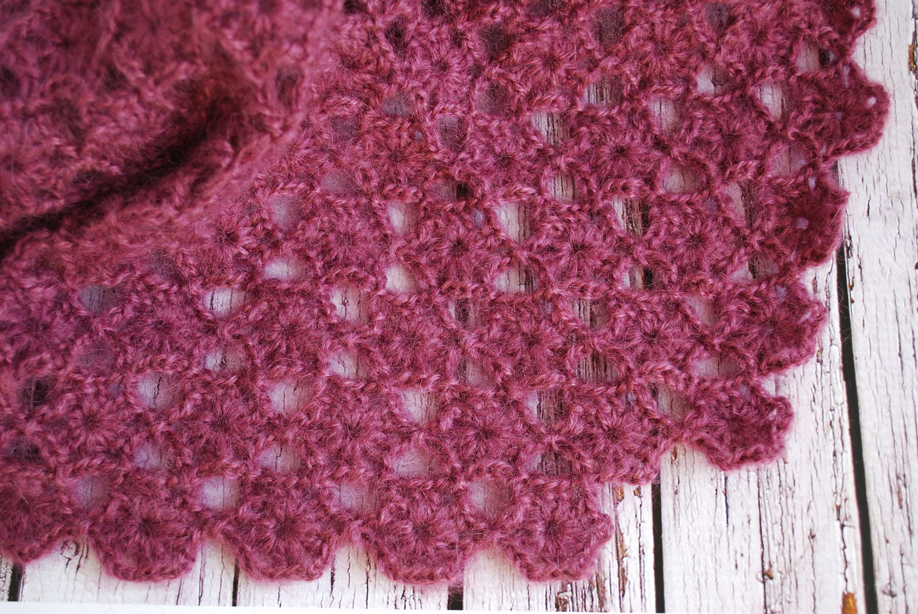 Crocheted Small Plum Lace Shawl, Plum Mohair Wrap, Triangle Baktus - Etsy