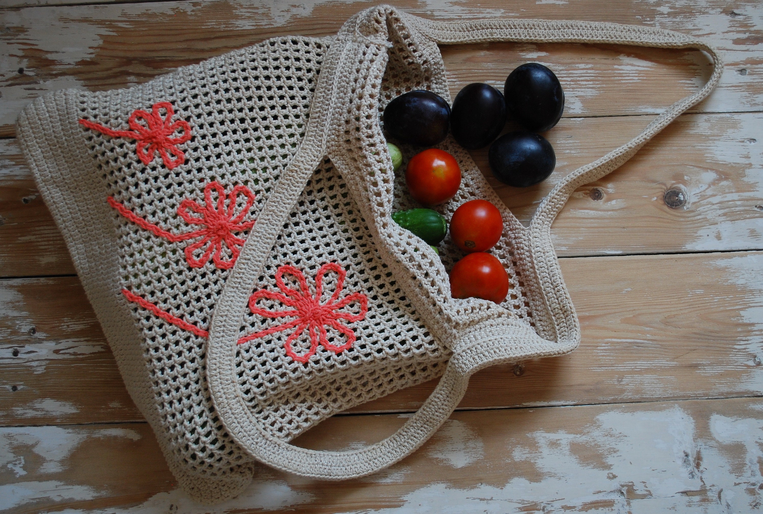 Crochet Eco Friendly Market Bag, Grocery Bag, French Market Bag - Etsy