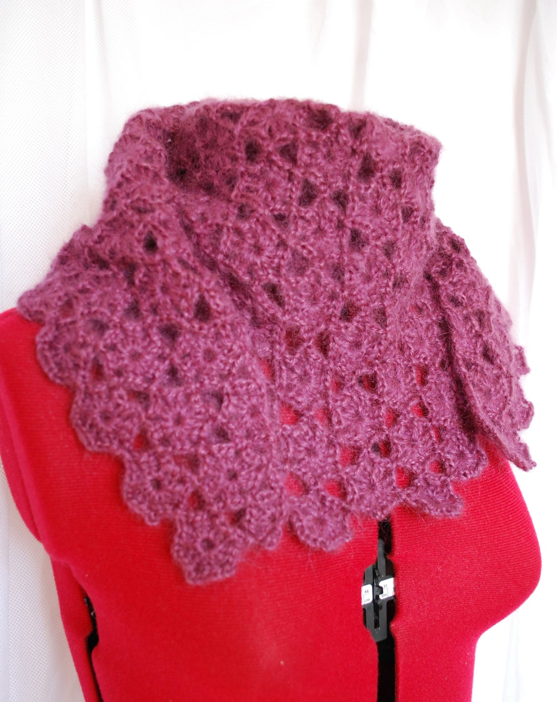 Crocheted Small Plum Lace Shawl, Plum Mohair Wrap, Triangle Baktus - Etsy