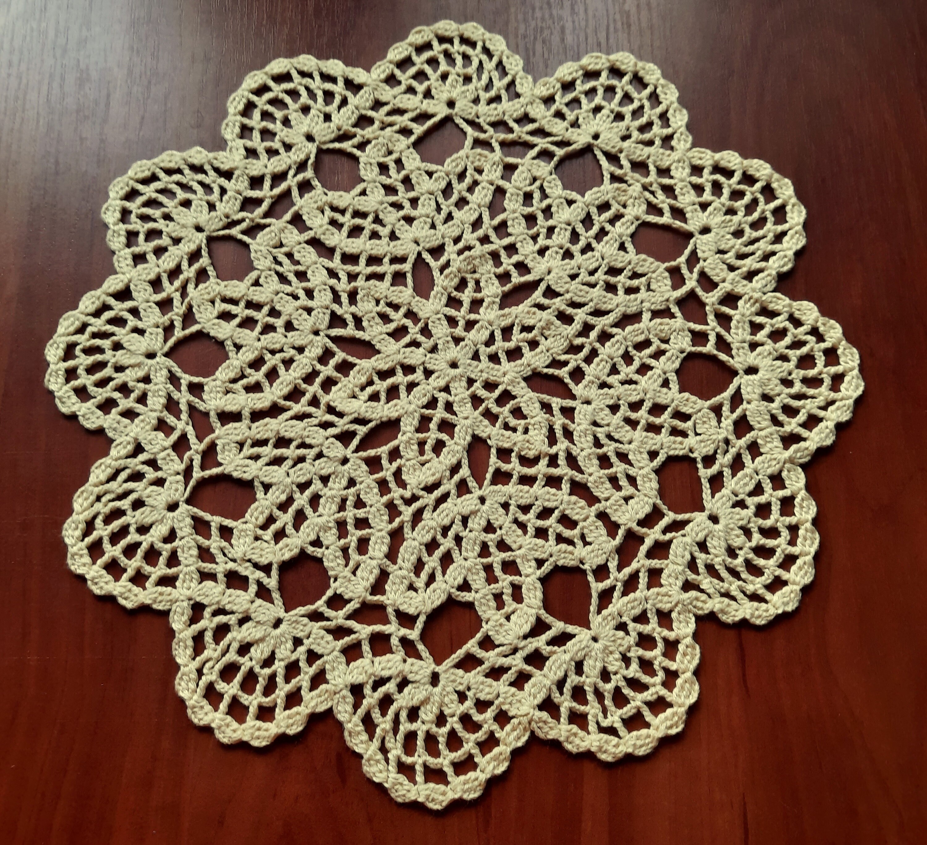Cotton Light Yellow Crochet Doily, Round Tablecloth, Crochet Home Decor ...