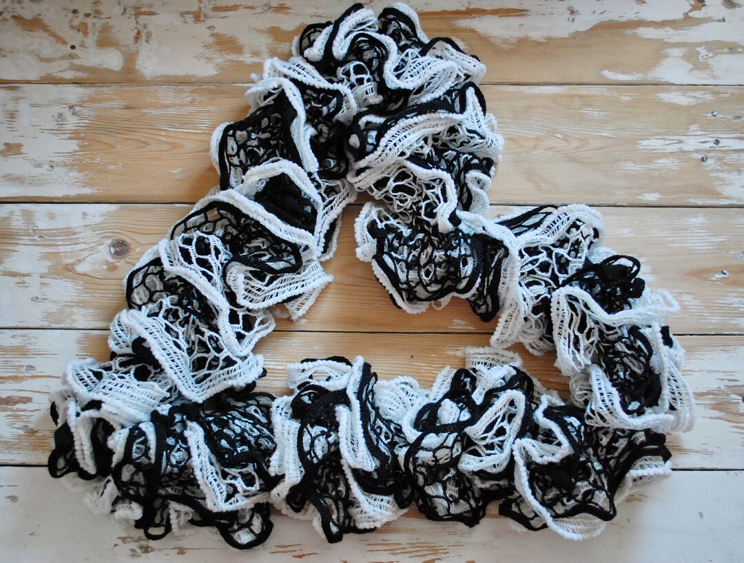 Crochet Lace Ruffle Scarf Boa: Lightweight Spring Accessory - Etsy