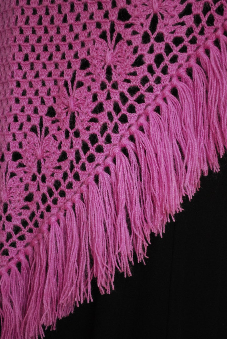Crochet Lace Pink Shawl, Warm Mohair Shawl, Mother's Day Gift, Pink ...