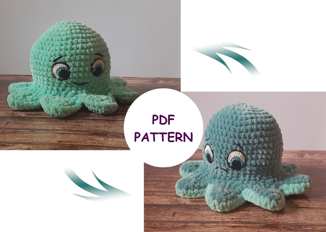 Reversible Octopus PDF Pattern, Octopus Crochet Pattern, Amigurumi ...