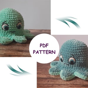 Reversible Octopus PDF Pattern, Octopus Crochet Pattern, Amigurumi ...