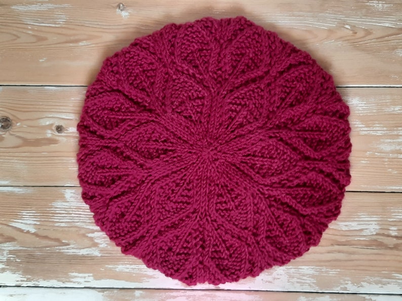 Knitted Warm Beret Hat, Handmade Beret - Etsy