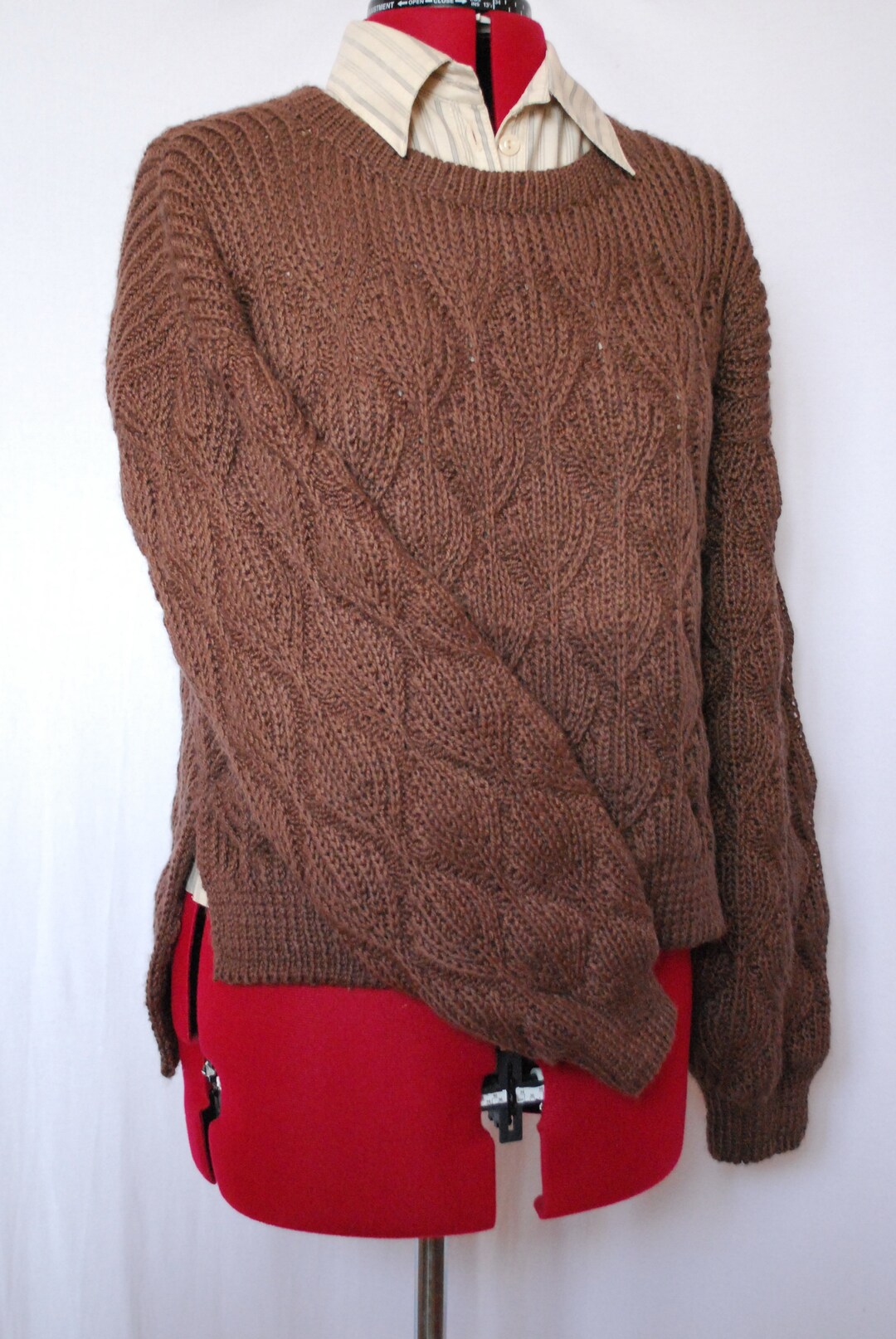 Oversized Hand Knit Sweater, Brown Warm Jumper - Etsy