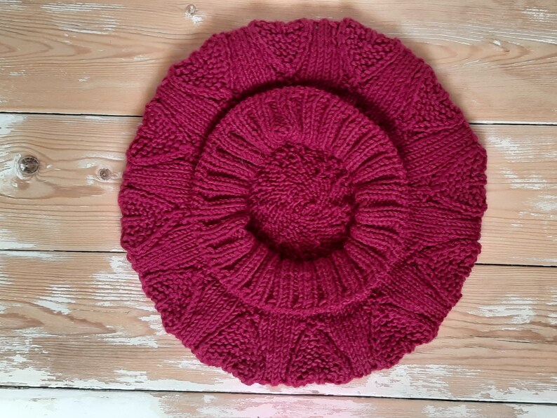 Knitted Warm Beret Hat, Handmade Beret - Etsy
