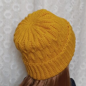 Crochet Yellow Beanie: Wool Blend Winter Hat - Etsy