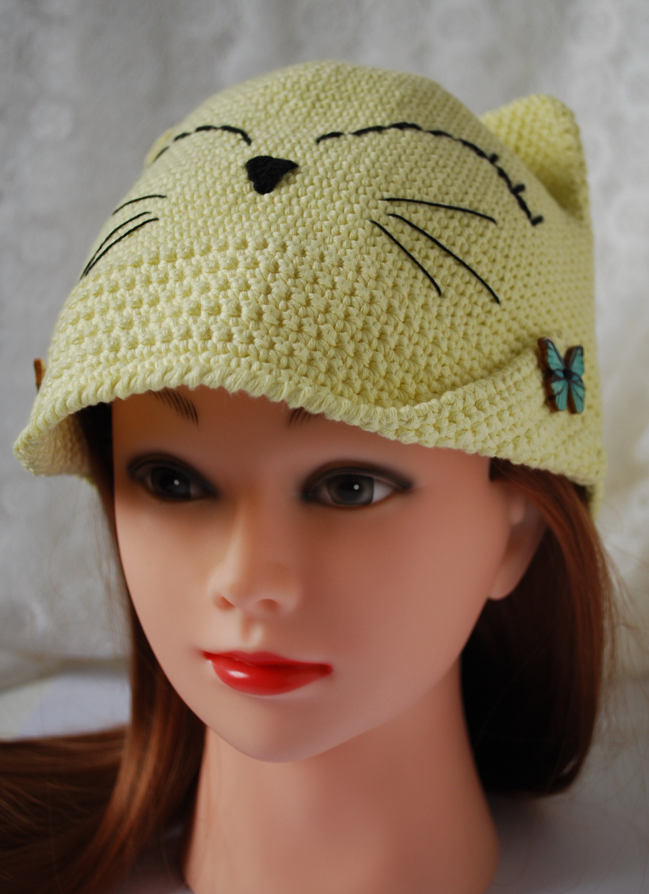 PDF PATTERN Crochet Cat Cap, Summer Hat - Etsy