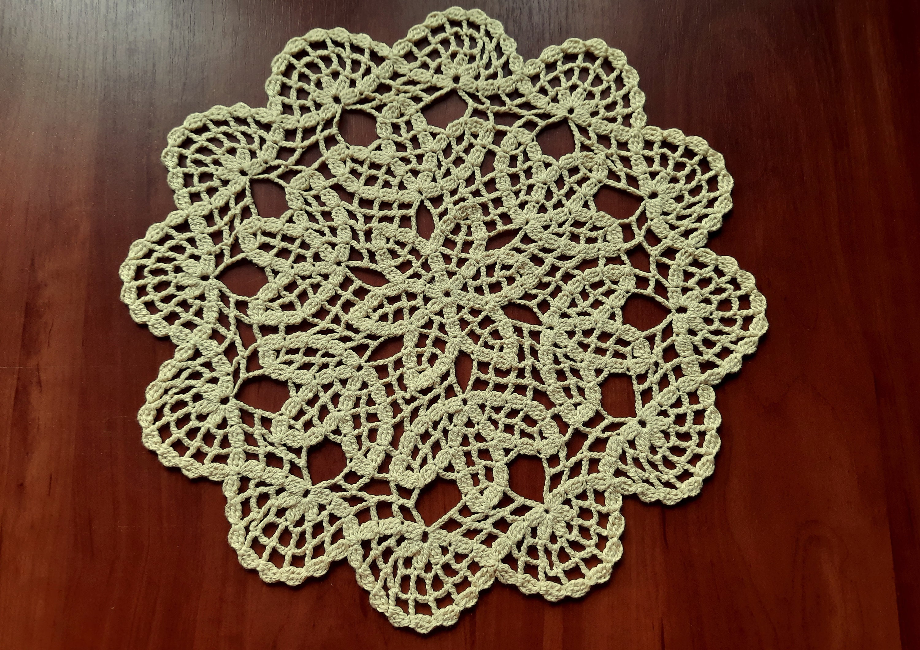 Cotton Light Yellow Crochet Doily Round Tablecloth Crochet - Etsy