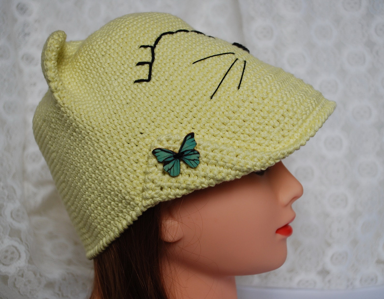 PDF PATTERN Crochet Cat Cap, Summer Hat - Etsy