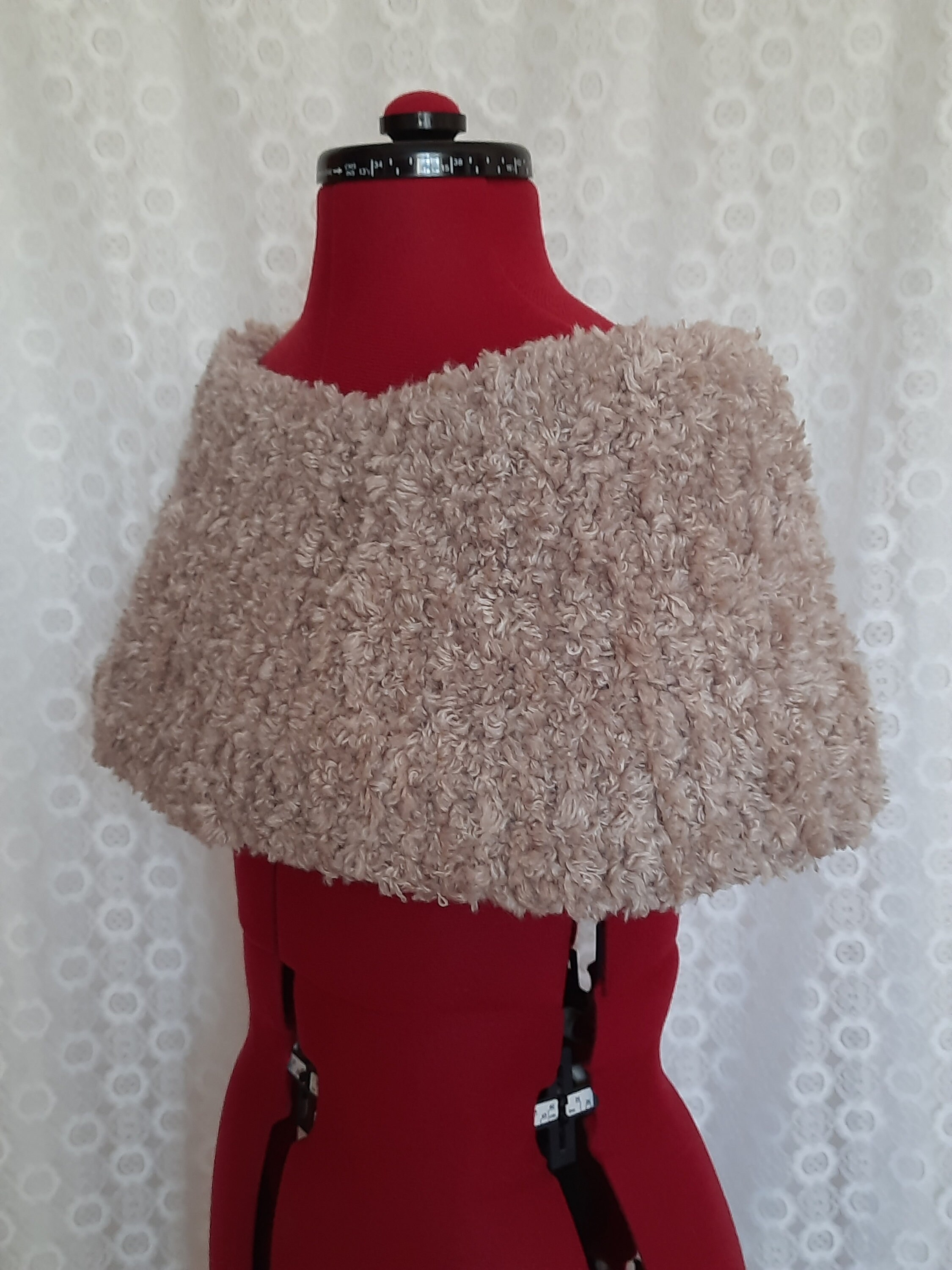 Knitted Faux Fur Capelet, Hand Knit Capelet, Evening Dress Wrap - Etsy