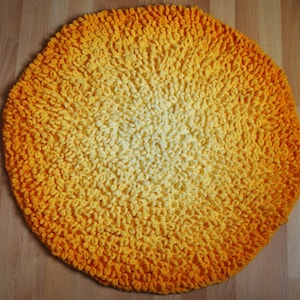 Circle Yellow Fluffy Rug, Warm Soft Rug, Gift for Kids - Etsy