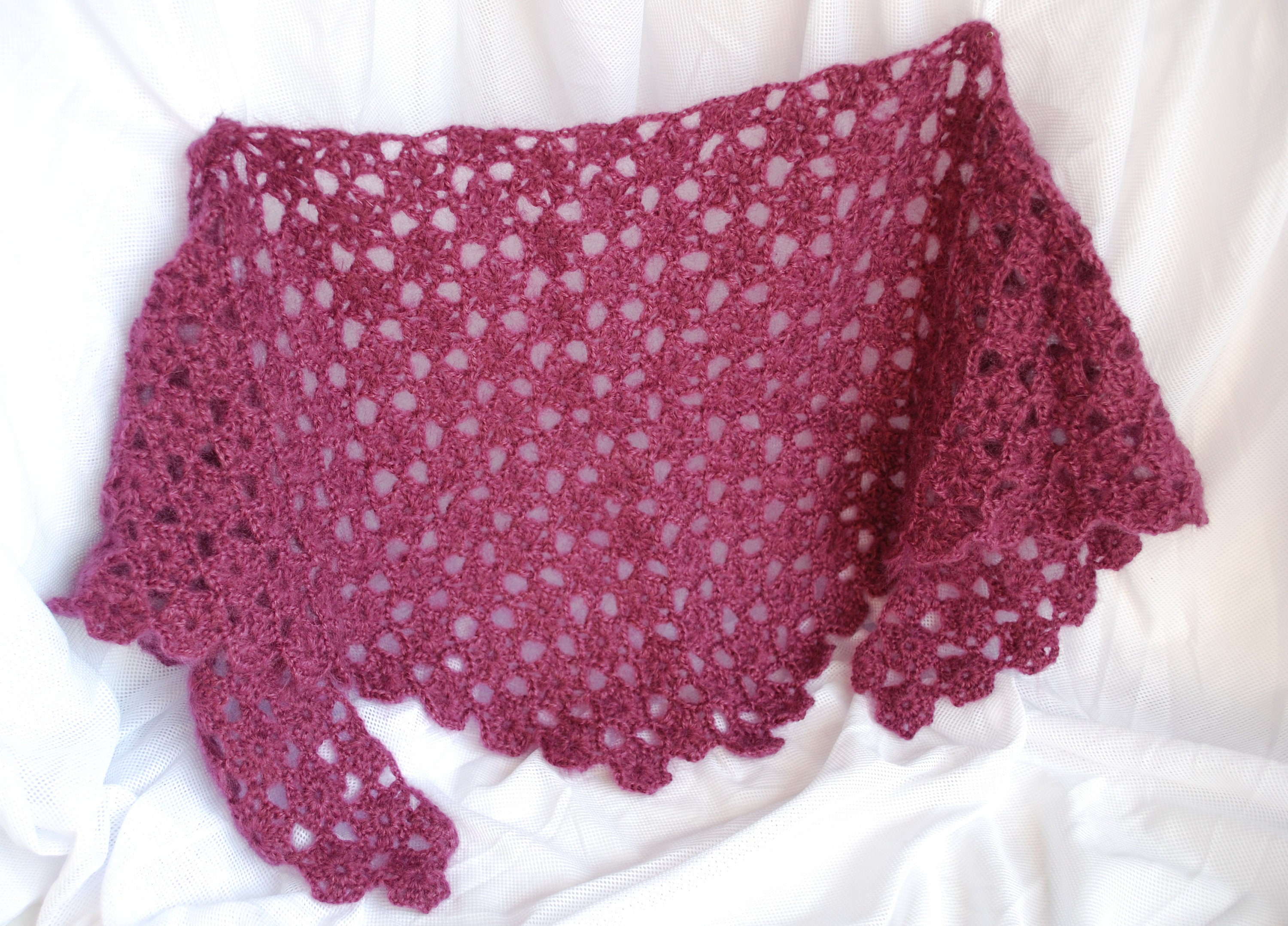 Crocheted Small Plum Lace Shawl, Plum Mohair Wrap, Triangle Baktus - Etsy