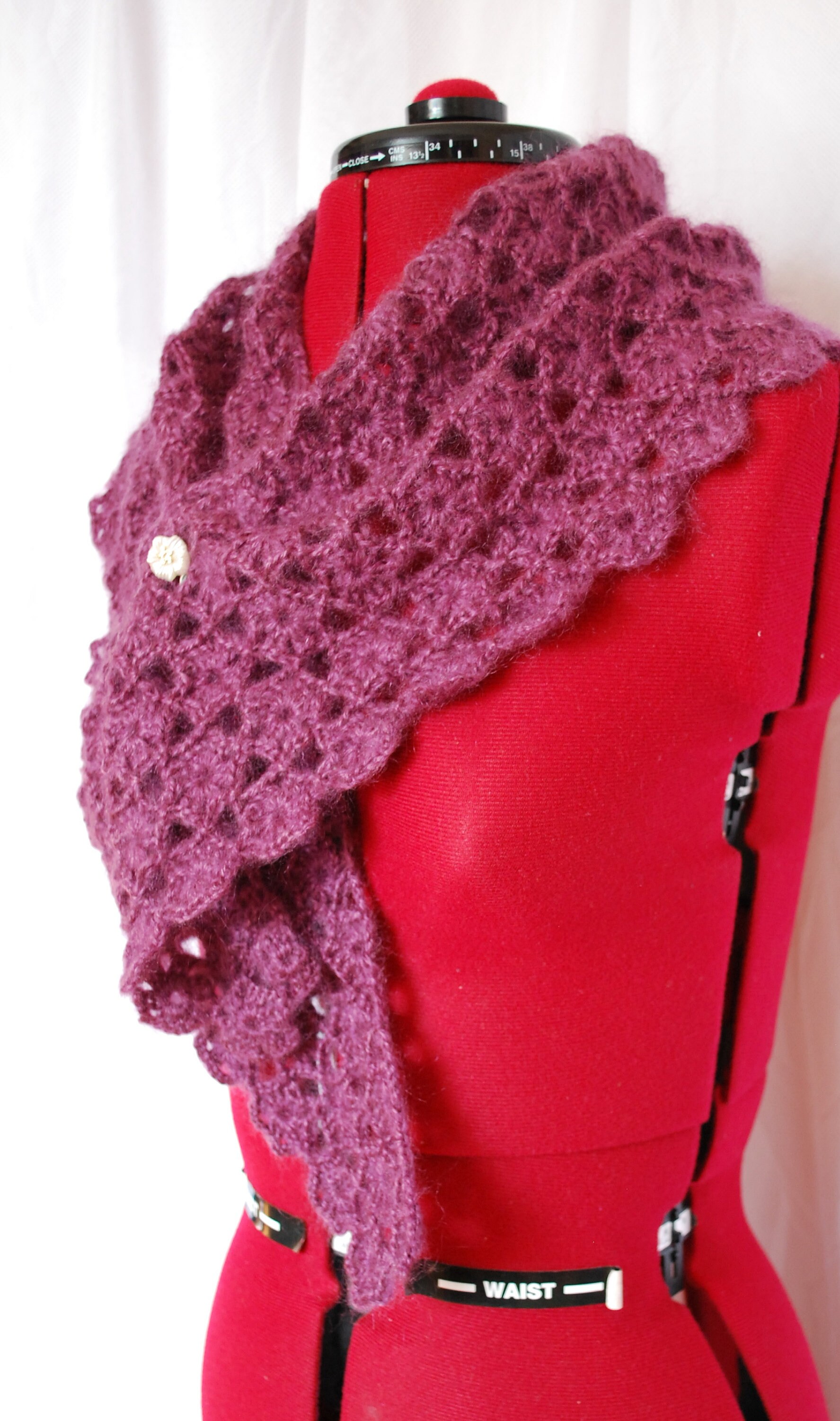 Crocheted Small Plum Lace Shawl, Plum Mohair Wrap, Triangle Baktus - Etsy
