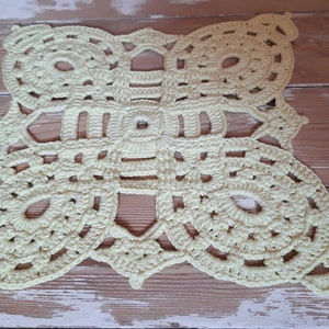Light Yellow Cotton Crochet Doily, Crochet Home Decor, Gift for Mom - Etsy