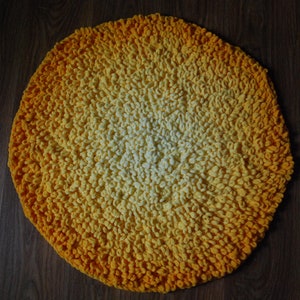 Circle Yellow Fluffy Rug, Warm Soft Rug, Gift for Kids - Etsy