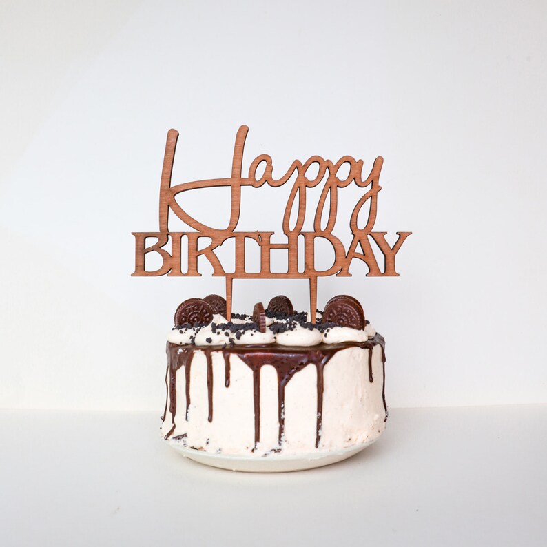 Happy Birthday Cake Topper Acrylic Cake Topper Plastic | Etsy