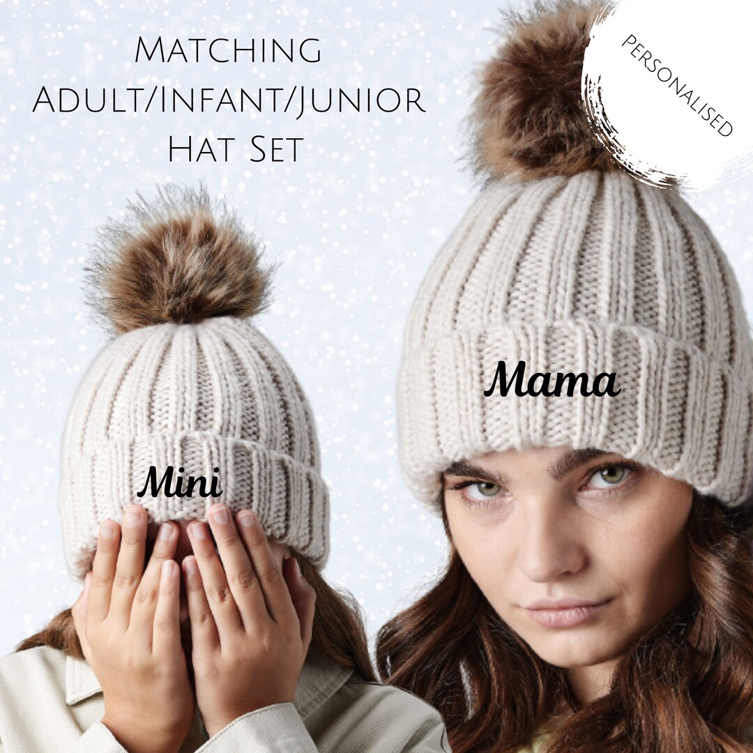 Personalized Mini Me Matching Hats, Christmas Gift for Baby Child and ...