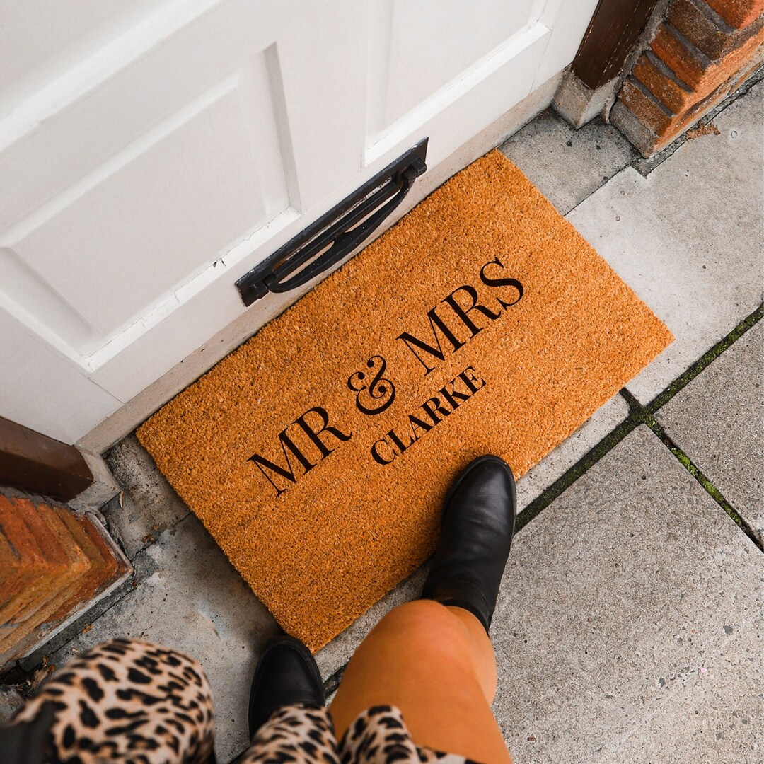 Personalized Mr & Mrs Door Mat, New Home Gift, Bristle Door Mat ...