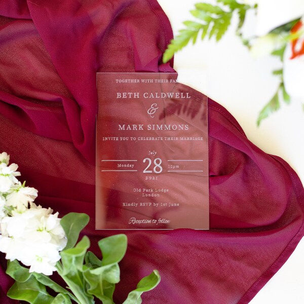 Acrylic Wedding Invitations - Etsy UK