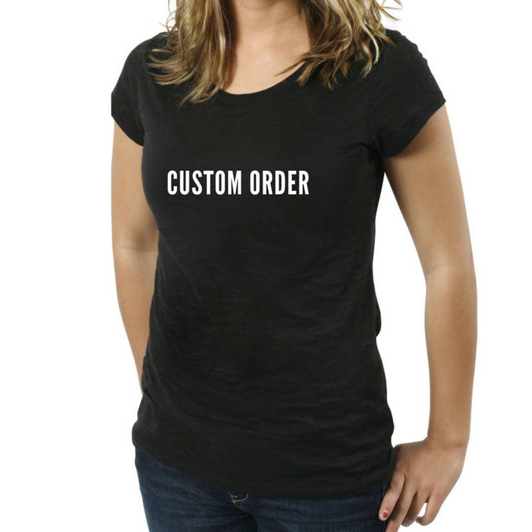 Custom Printed T-shirt - Black Cotton Fitted Tee - Custom Tees - Custom ...