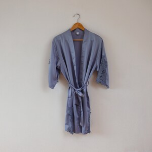 Light Blue Silk Bridal Robe - Bridesmaid Gown - Wedding Robes ...