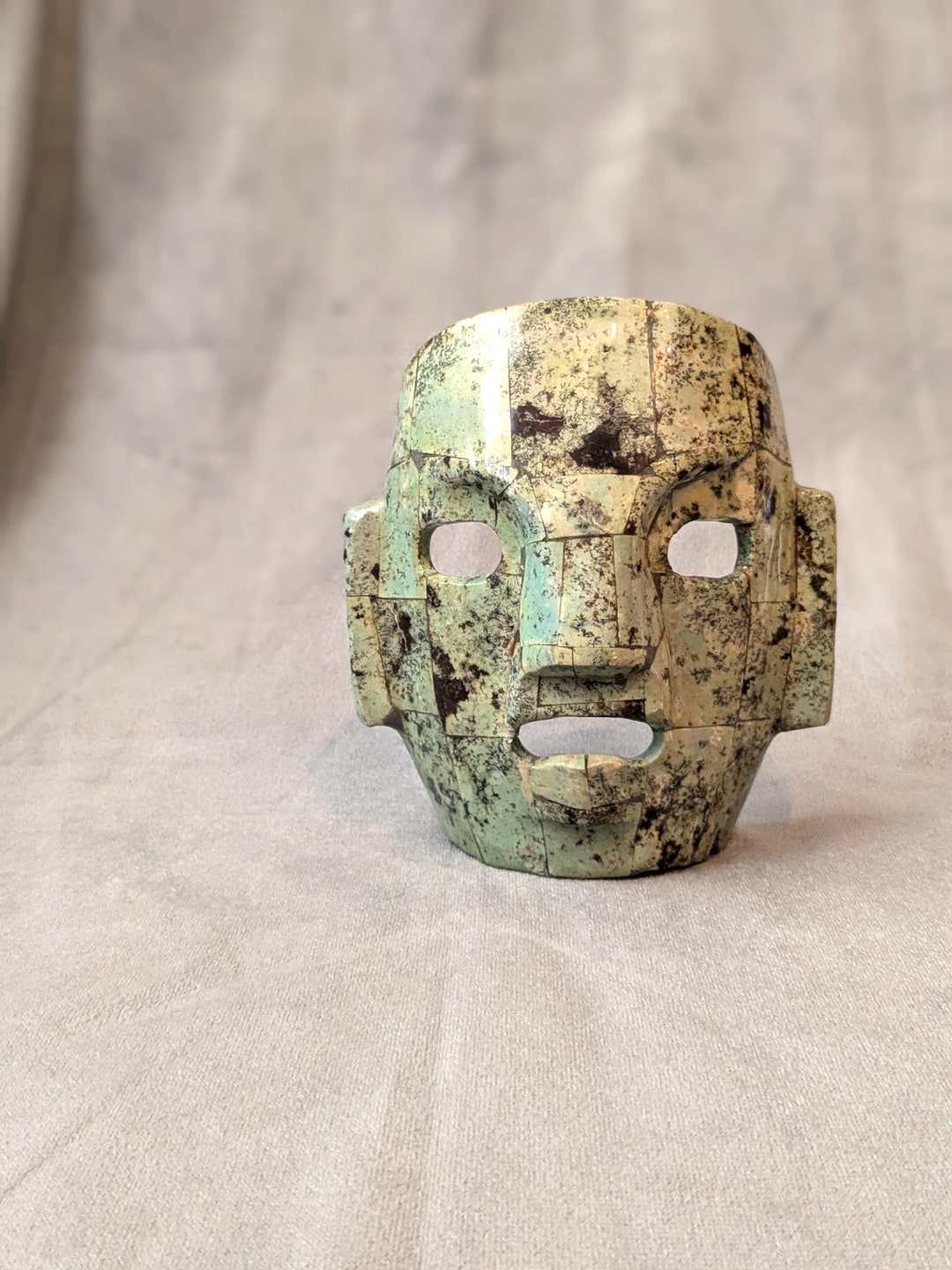 Vintage Mid Century Mexican Art Mayan Burial Death Mask Mosaic ...