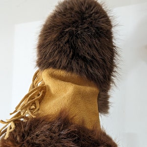 Vintage First Nations / Native American Fringed Gauntlet Mitts Gloves ...